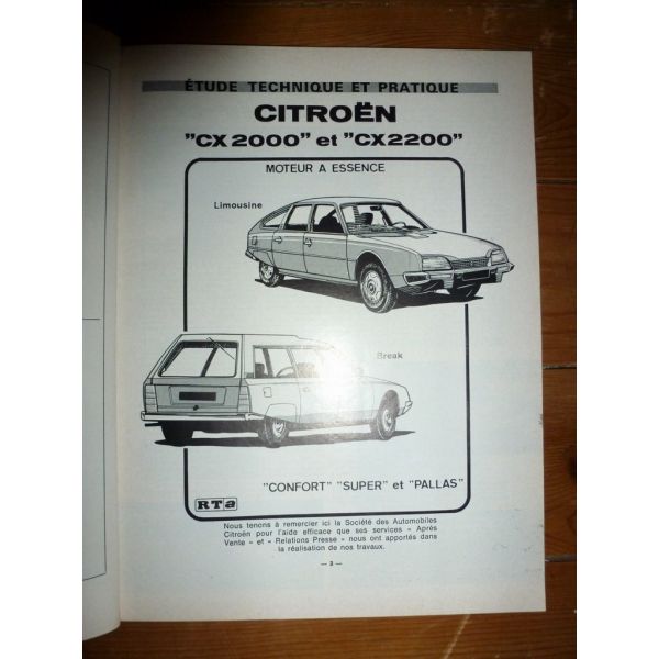 CITROEN CX2000, CX2200 Limousine, Break, Confort, Super et Pallas