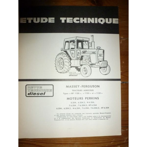 RTA Revue technique agricole TRACTEUR MASSEY-FERGUSON MF1100 - MF1105 - MF1135