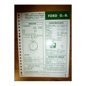 FORD AGRICOLE, INDUSTRIEL, CAMIONS SERIE B Type : 2701E-2708E-240CID-330CID