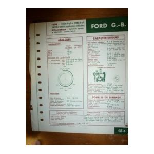 FORD AGRICOLE, INDUSTRIEL, CAMIONS SERIE D Type : 2701E-2708E-240CID-330CID