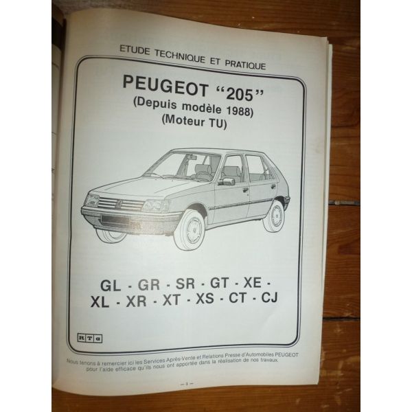 205 Xs Fiche Technique