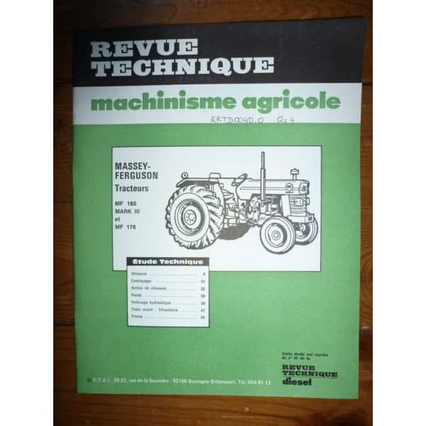 Revues techniques Agricoles des MASSEY-FERGUSON