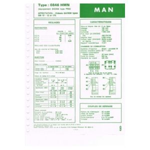 SAVIEM Chassis SM10, SM12, SM170 Type : MAN 0846 HMN Equip. Sigma Type PRS