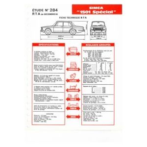 Fiche SIMCA 1501 Spécial