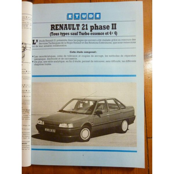 LEA Revues techniques RENAULT R21 Phase II de 06/1989 a 1993 Essence 1 ...