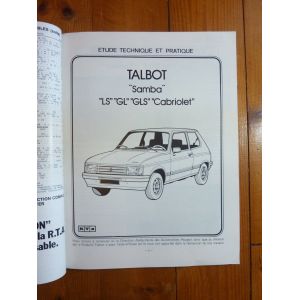 RTA Revue technique TALBOT SAMBA LS - GL - GLS - Cabriolet