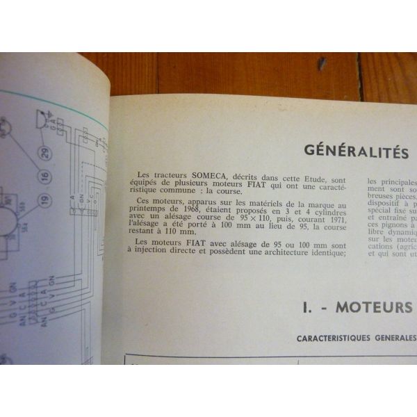 tracteurs agricoles SOMECA Types 400, 450, 500, 550 et 600 Moteurs FIAT ...