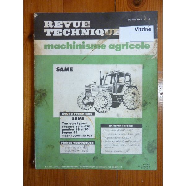 SAME LEOPARD 85 et 85E, PANTHER 88 et 90, JAGUAR 95, TIGER 100 et Six 105