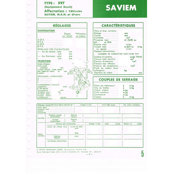 SAVIEM et MAN divers Type : 597 Equip. Bosch