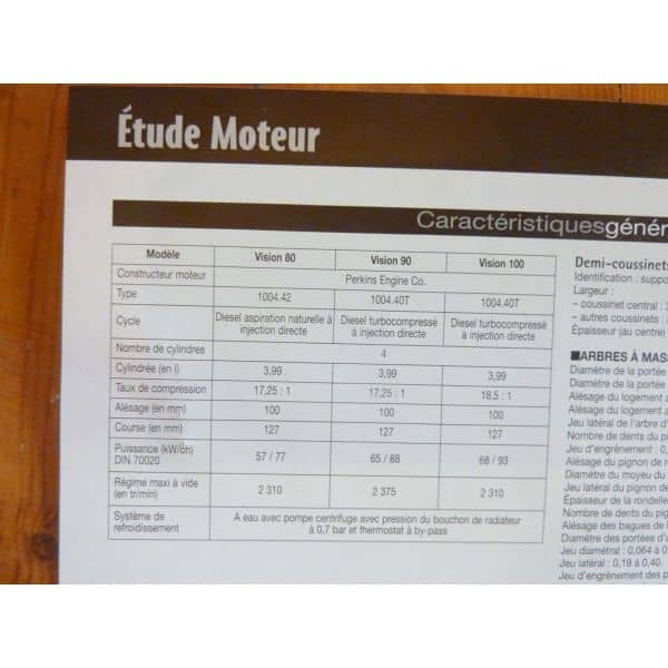 LANDINI VISION 80 90 100 - Moteurs PERKINS 1004