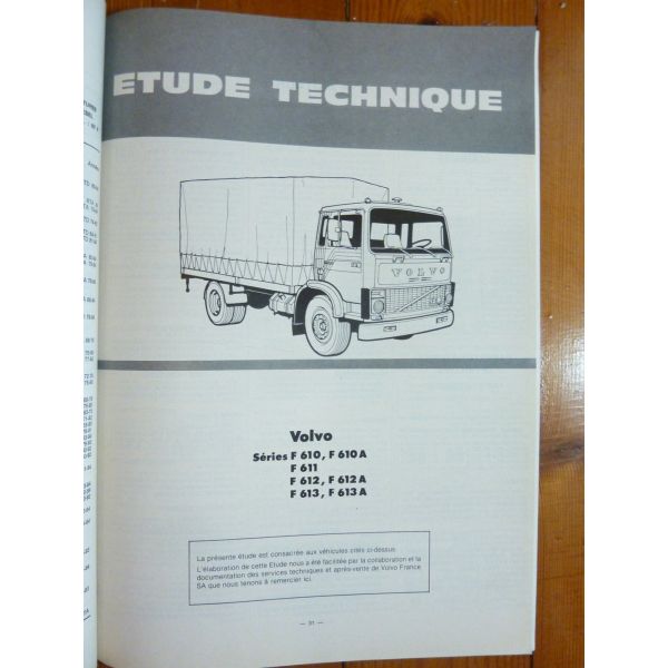 RTD Revue technique Poids Lourds VOLVO Série F610,F610A,F611,F612,F612A ...
