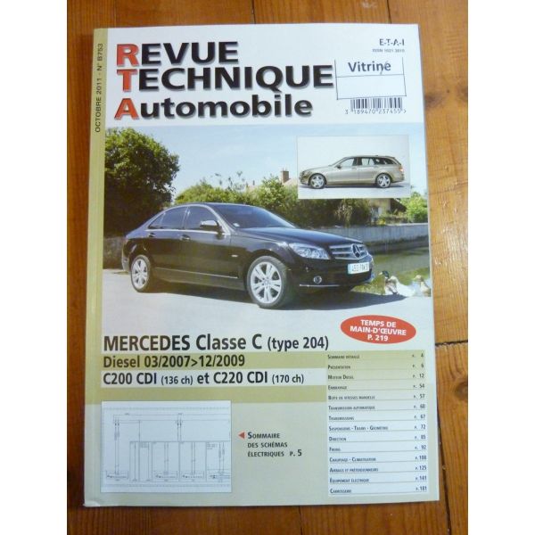 MERCEDES-BENZ CLASSE C (W204) 200CDI et 220CDI de 03/2007 à 12/2009