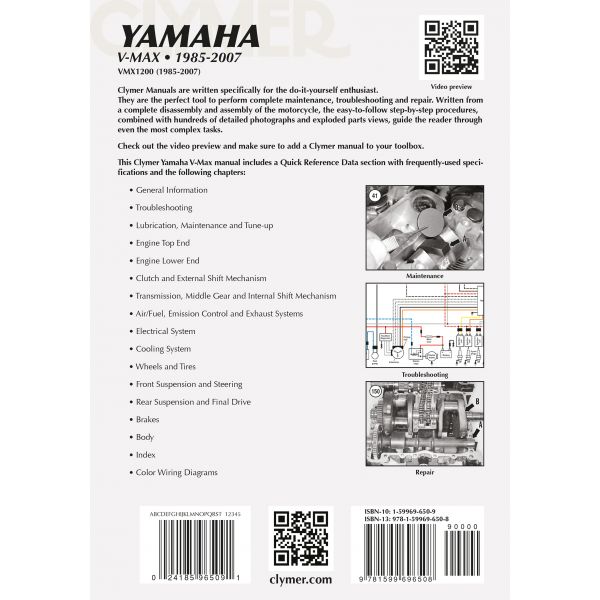 YAMAHA V-MAX 1200 1985-2007 RCLYM375-2 - Revue Technique Haynes Clymer ...
