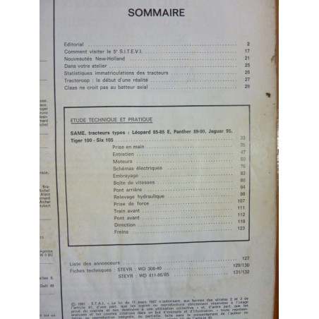 SAME LEOPARD 85 et 85E, PANTHER 88 et 90, JAGUAR 95, TIGER 100 et Six 105
