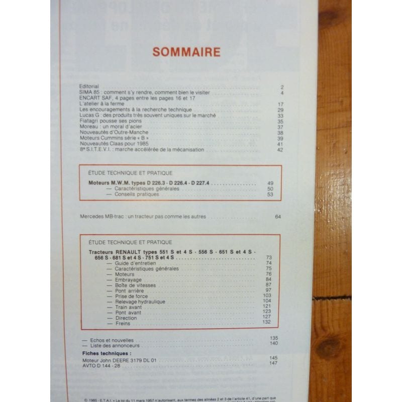 RENAULT 551S, 551-4S, 651S, 651-4S, 681S, 681-4S, 751S, 751-4S, 556S ...