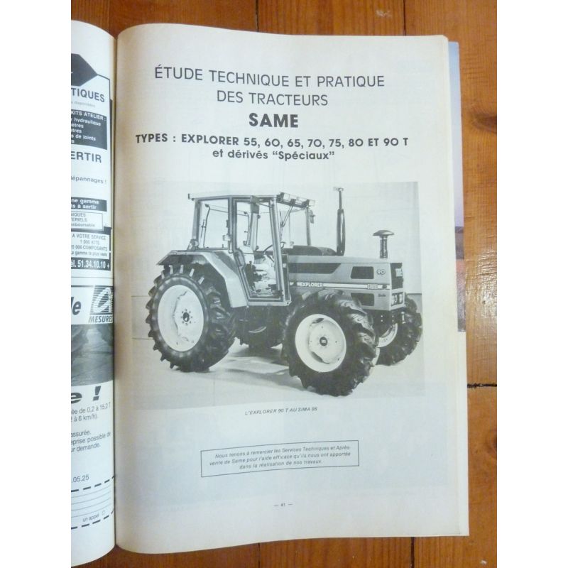 RTA Revue technique agricole SAME EXPLORER 55,60,65,70,75,80,90T