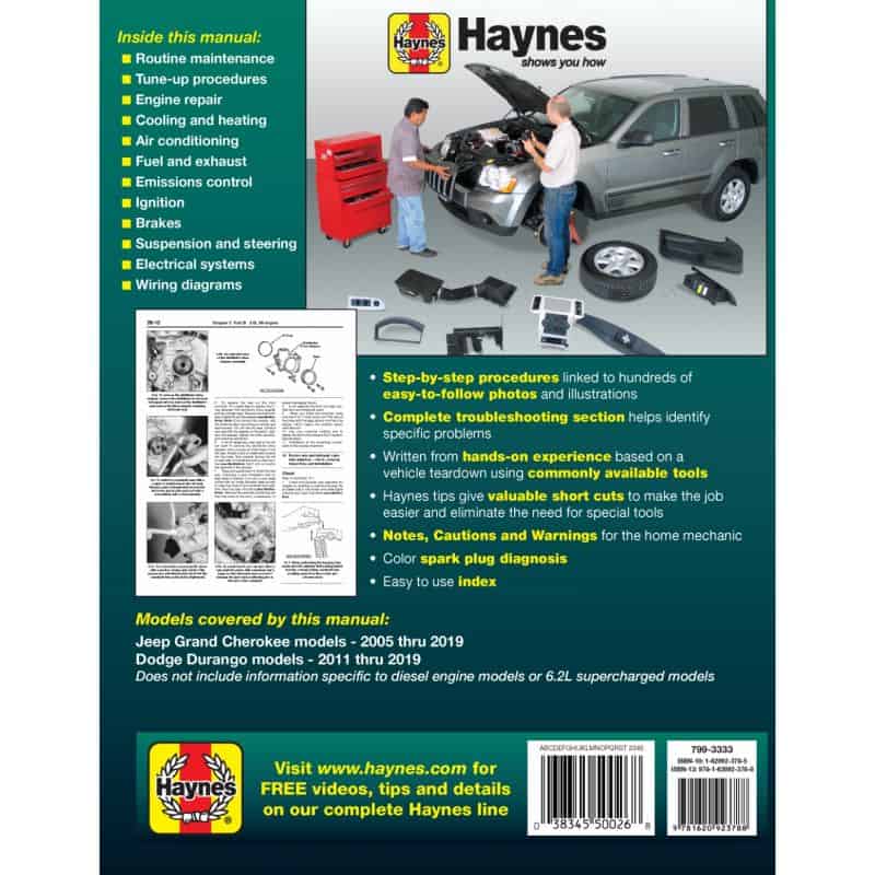 JEEP Grand Cherokee 2005 - 2018 RTH50026 - Revue Technique Haynes Anglais