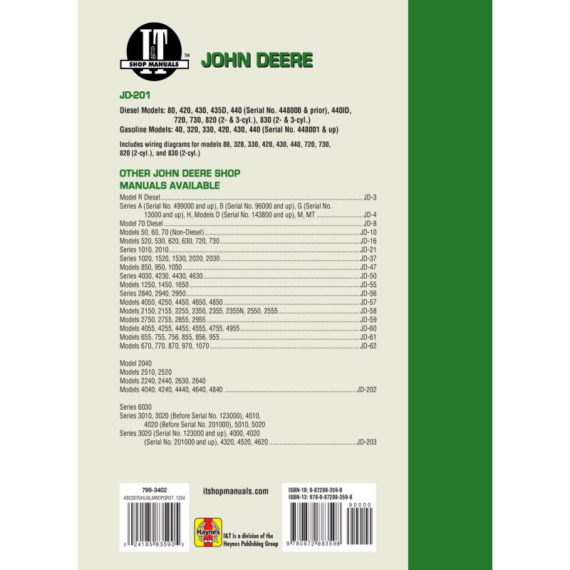 JOHN DEERE COMPLEMENT JD15 JD18 JD36 JD11JD17 RCLYJD-201 - Revue ...