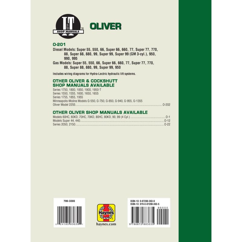 OLIVER Complement O10 O7 O13 & O11A RCLYO201 - Revue Technique Haynes ...